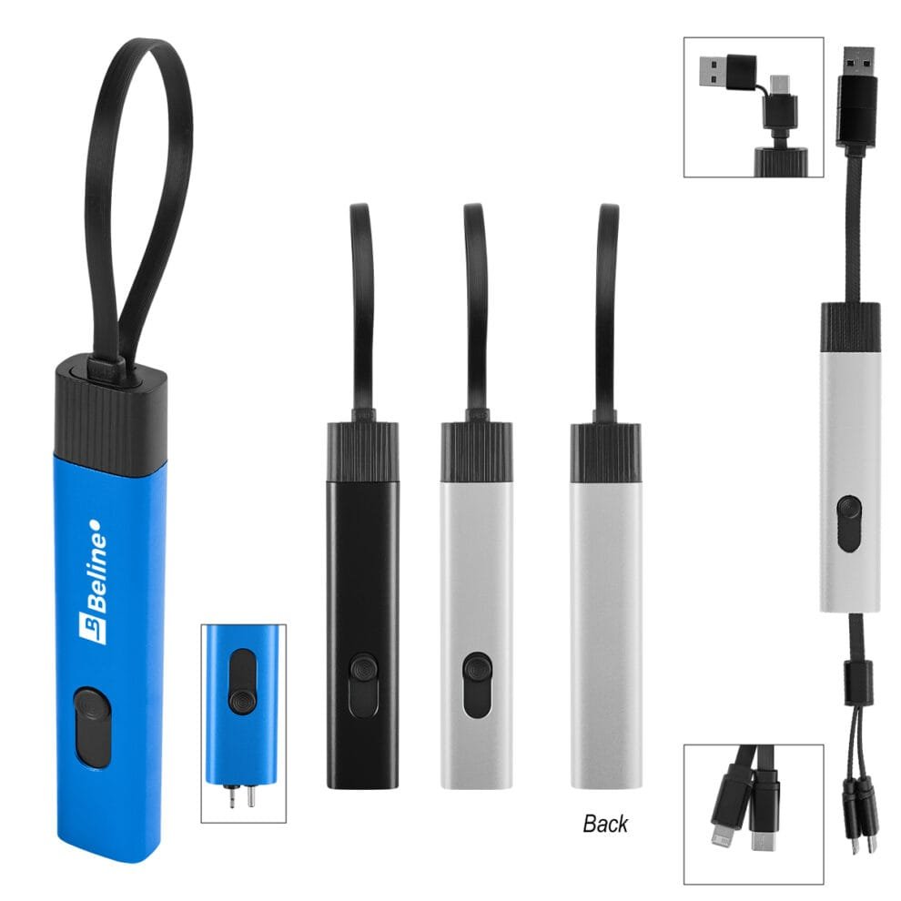 Custom-Branded Recycled Aluminum Retractable Travel Charging Cable ...